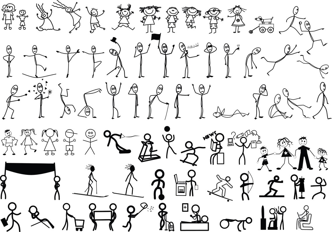 STICK FIGURES SVG Bundle, Stick Family Svg Bundle, Stick Figures ...