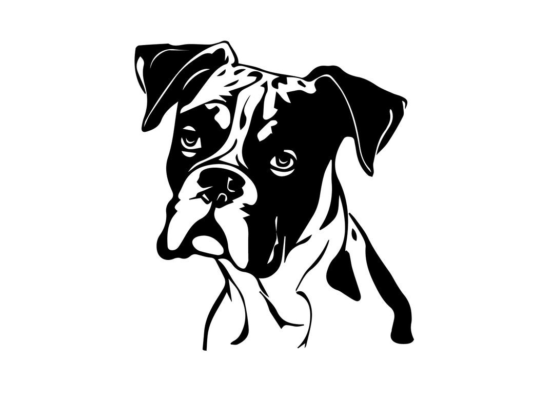 BOXER HEAD SVG, Boxer Head Clipart, Boxer Head Dog Svg Files for Cricut ...