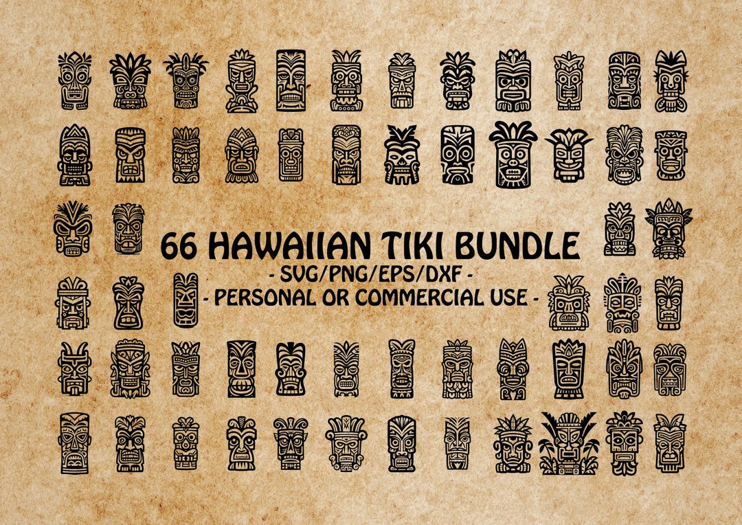 HAWAIIAN TIKI SVG, Polynesian Decor Clipart, Hawaiian Tiki Design Svg ...