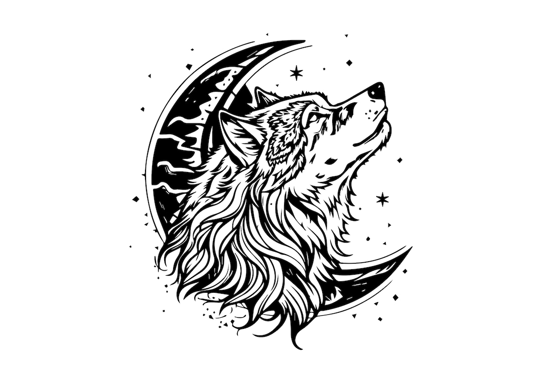 HOWLING WOLF SVG, Howling Wolf Clipart, Howling Wolf Svg Cut File for ...