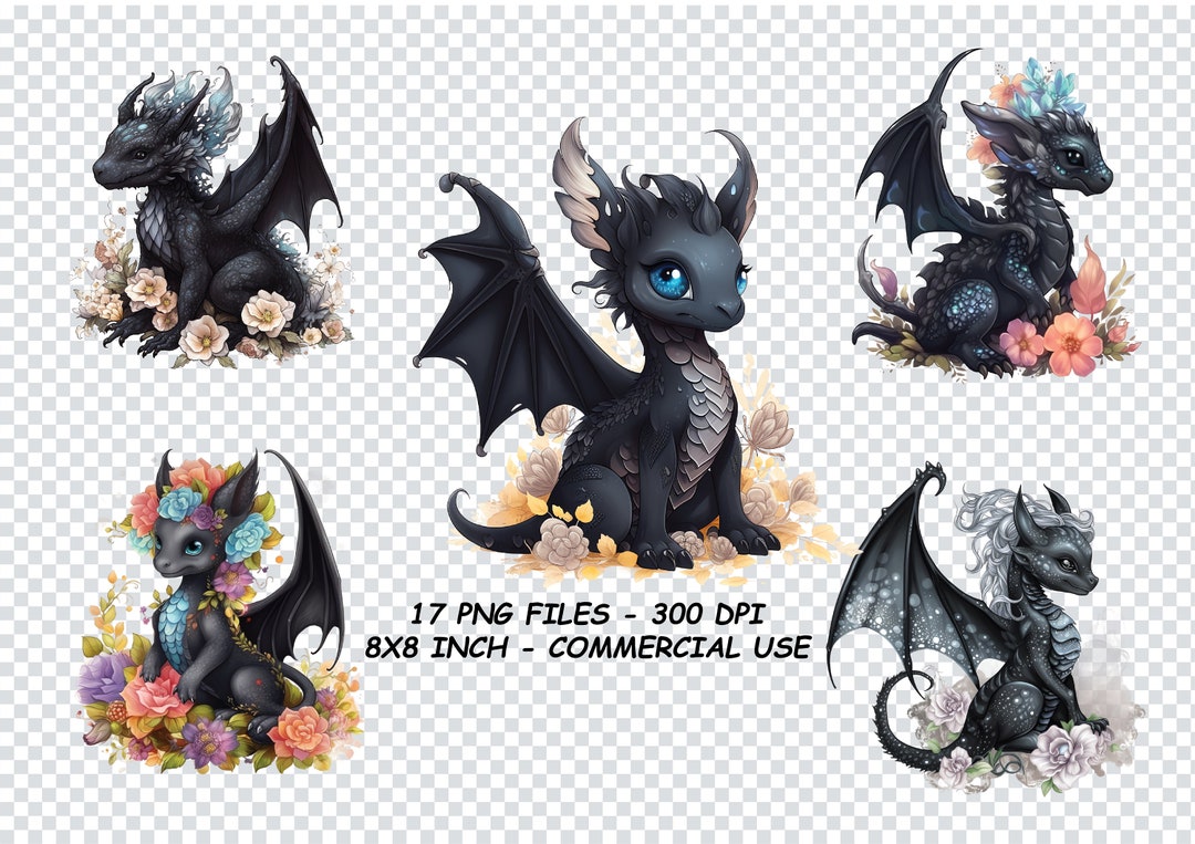 FANTASY DRAGONS WATERCOLOR Clipart, Magical Dragons Clipart Png ...
