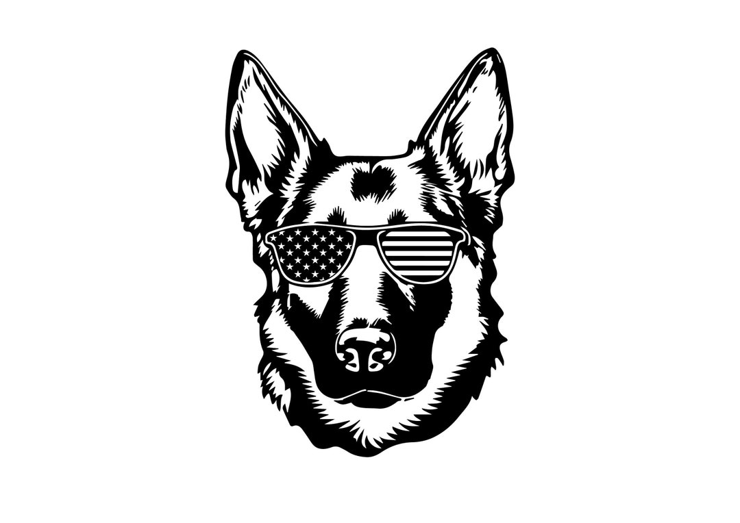 GERMAN SHEPHERD SVG With American Flag, German Shepherd Svg Files for ...