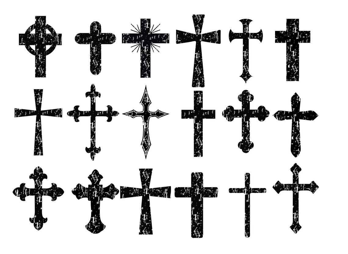 DISTRESSED CROSS SVG Distressed Cross Clipart Distressed | Etsy