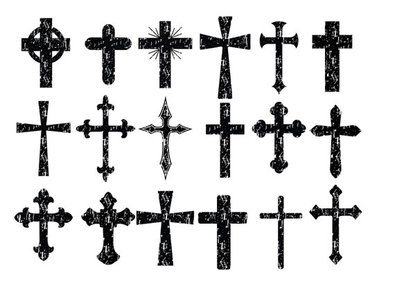 DISTRESSED CROSS SVG Distressed Cross Clipart Distressed | Etsy