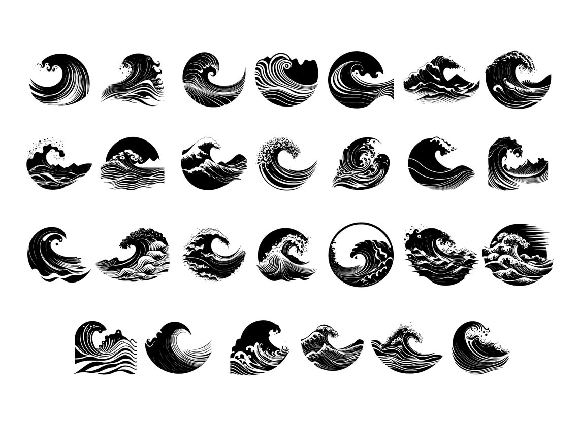 WAVE SVG Wave Svg Cut Files for Cricut Wave Clipart Waves - Etsy UK