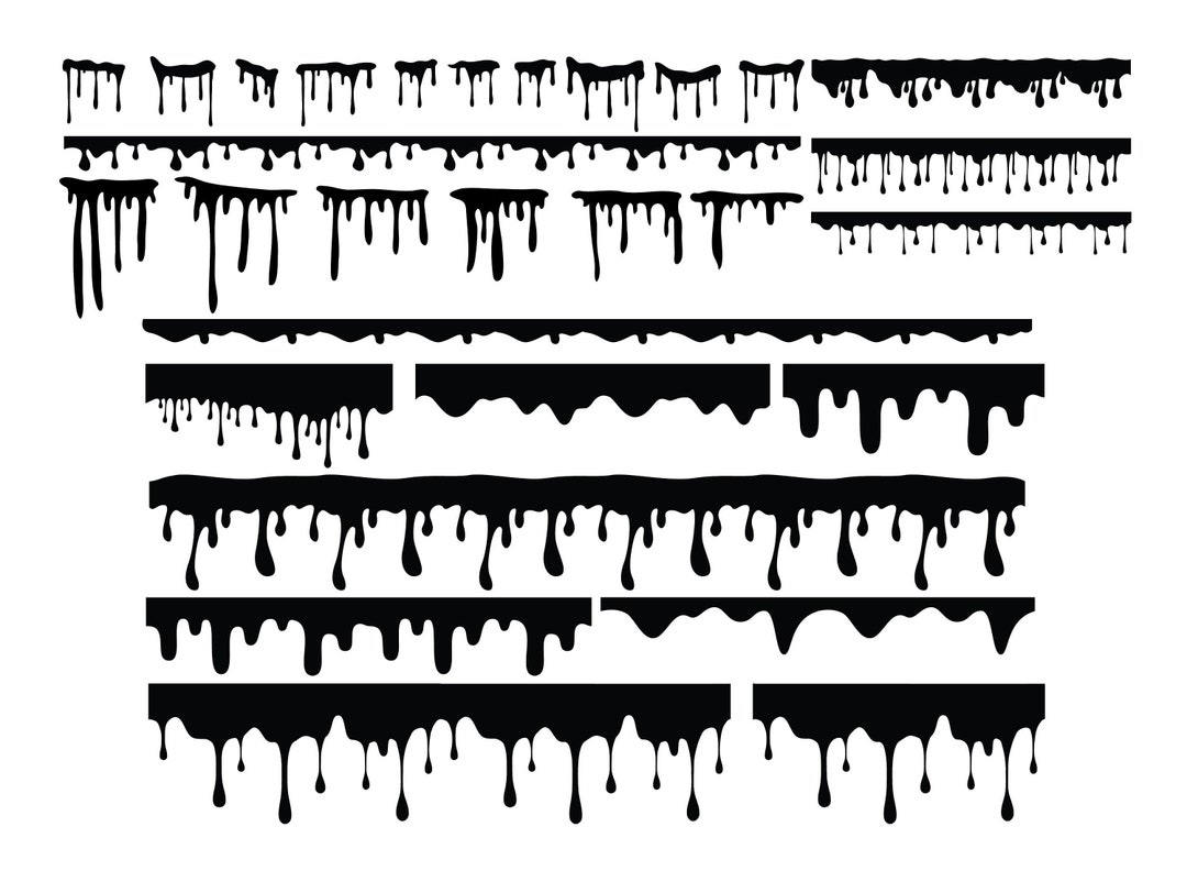 DRIPPING BORDERS SVG Bundle, Dripping Borders Clipart, Dripping Borders ...