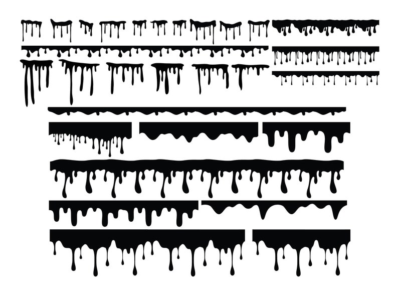 DRIPPING BORDERS SVG Bundle Dripping Borders Clipart - Etsy
