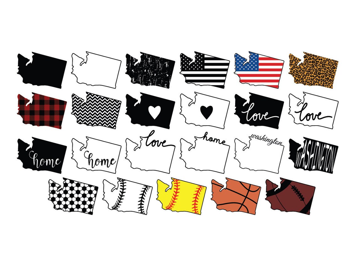 WASHINGTON STATE SVG Washington State Clipart Washington - Etsy