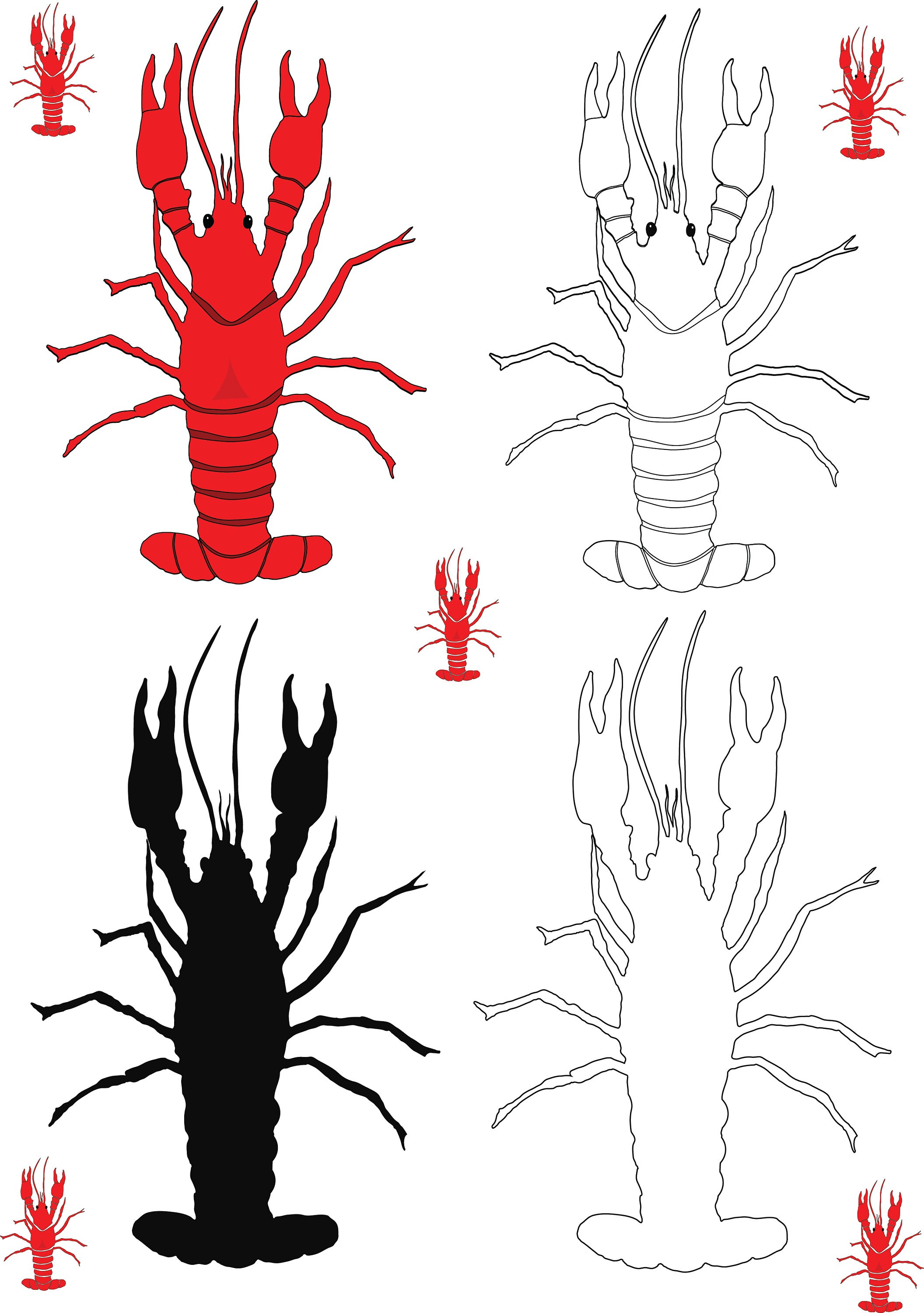 Crawfish, Cut File, Clip Art, SVG, Cricut, Silhouette Cameo, Scanncut ...