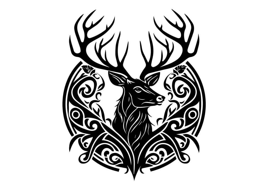 Hirschkopf Plotterdatei Hirschkopf SVG Hirschkopf Svg - Etsy.de