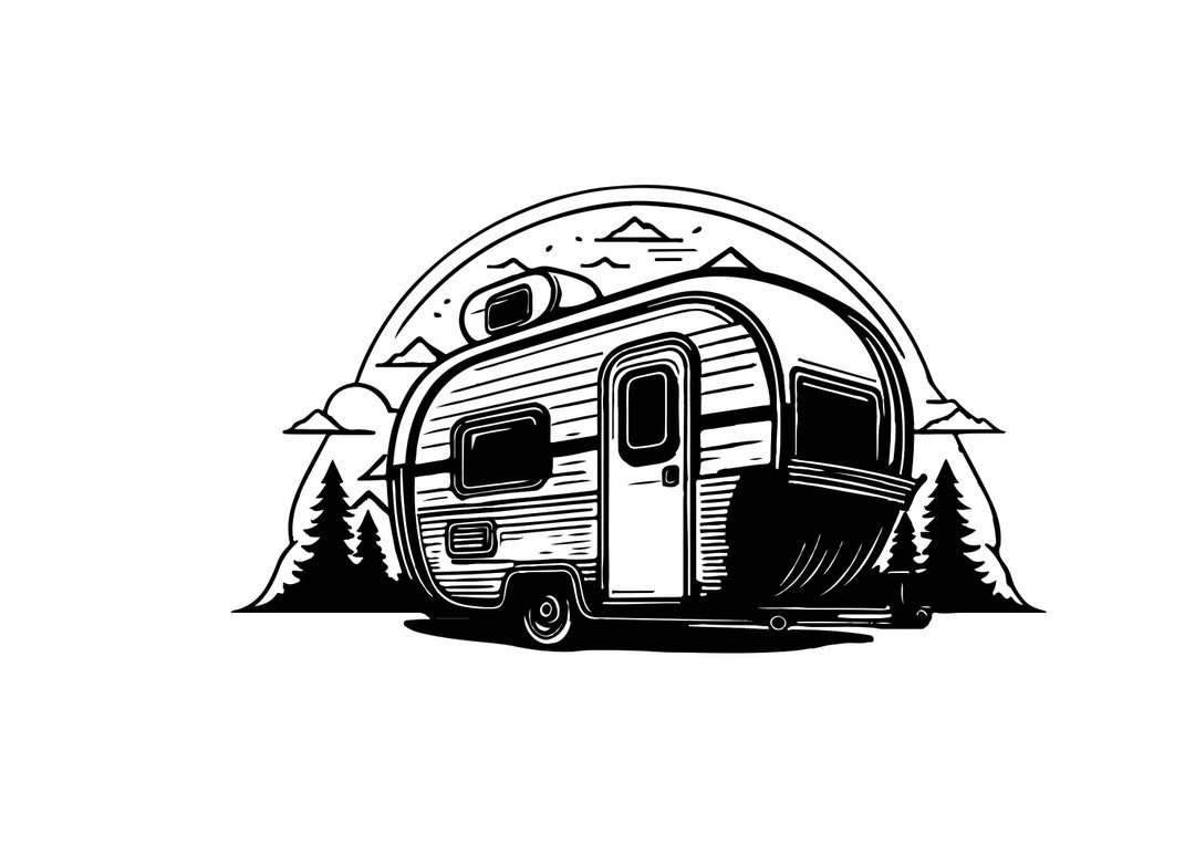 CAMPER CARAVAN SVG, Camper Clipart, Camping Svg, Camper Svg Cut Files ...
