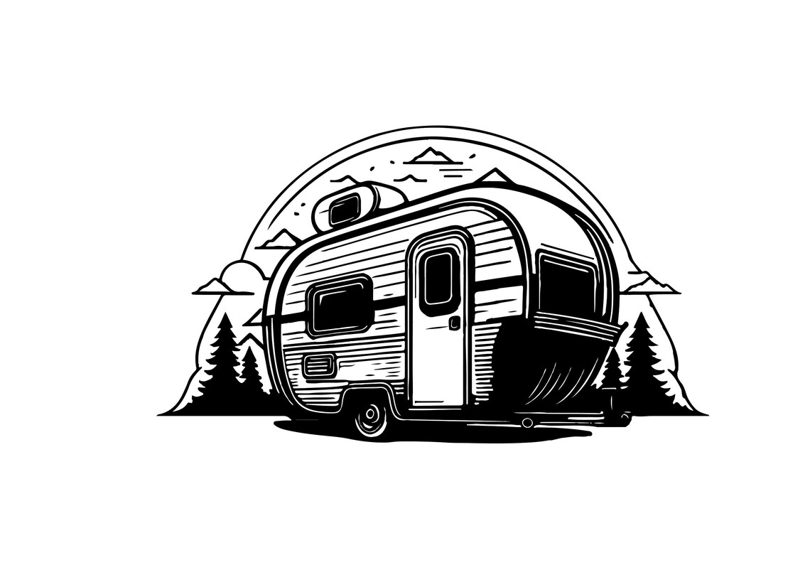 CAMPER CARAVAN SVG, Camper Clipart, Camping Svg, Camper Svg Cut Files ...