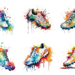 SOCCER SHOES WATERCOLOR Clipart, Soccer Printable Watercolor Art ...