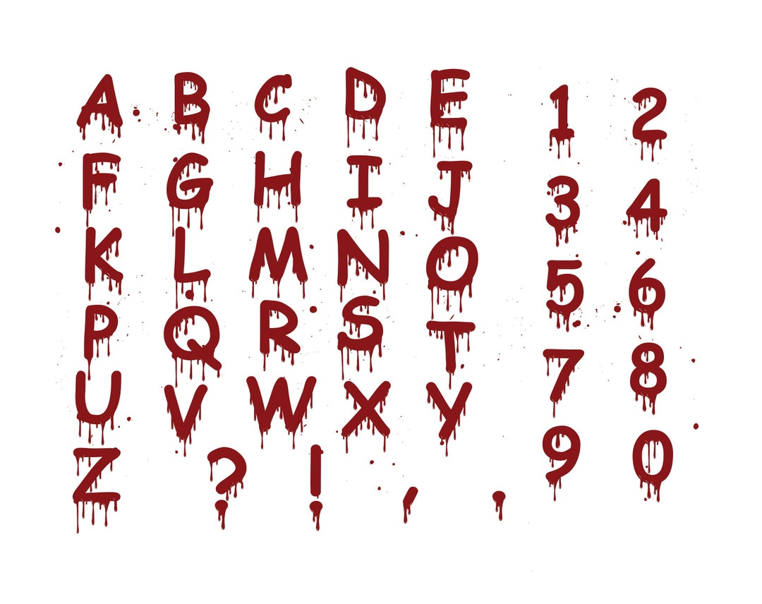 BLOOD ALPHABET SVG Files, Blood Alphabet Clipart, Blood Alphabet Files ...