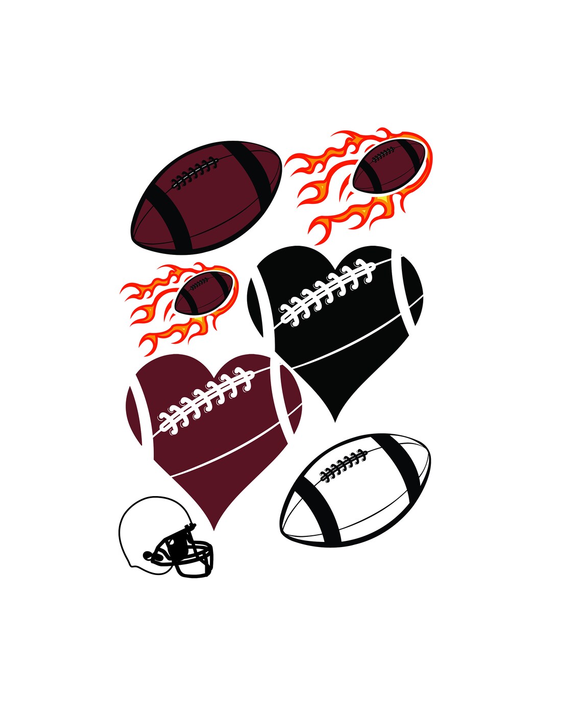 Football Heart Football Heart SVG SVG Files Football SVG | Etsy