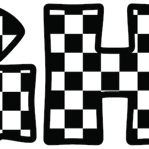 CHECKERED ALPHABET and Numbers SVG Files, Checkered Alphabet and ...