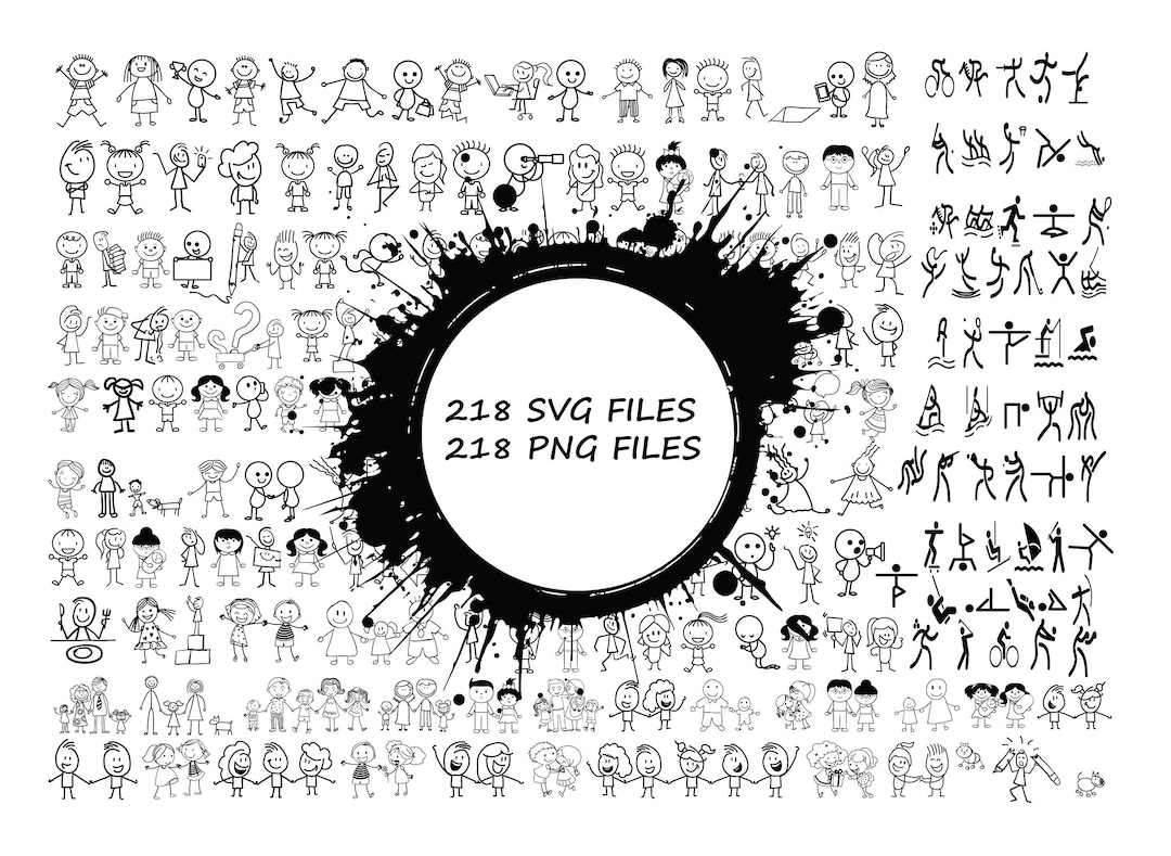 STICK Figures SVG Bundle, STICK Family Svg Cut Files, Svg Files for ...