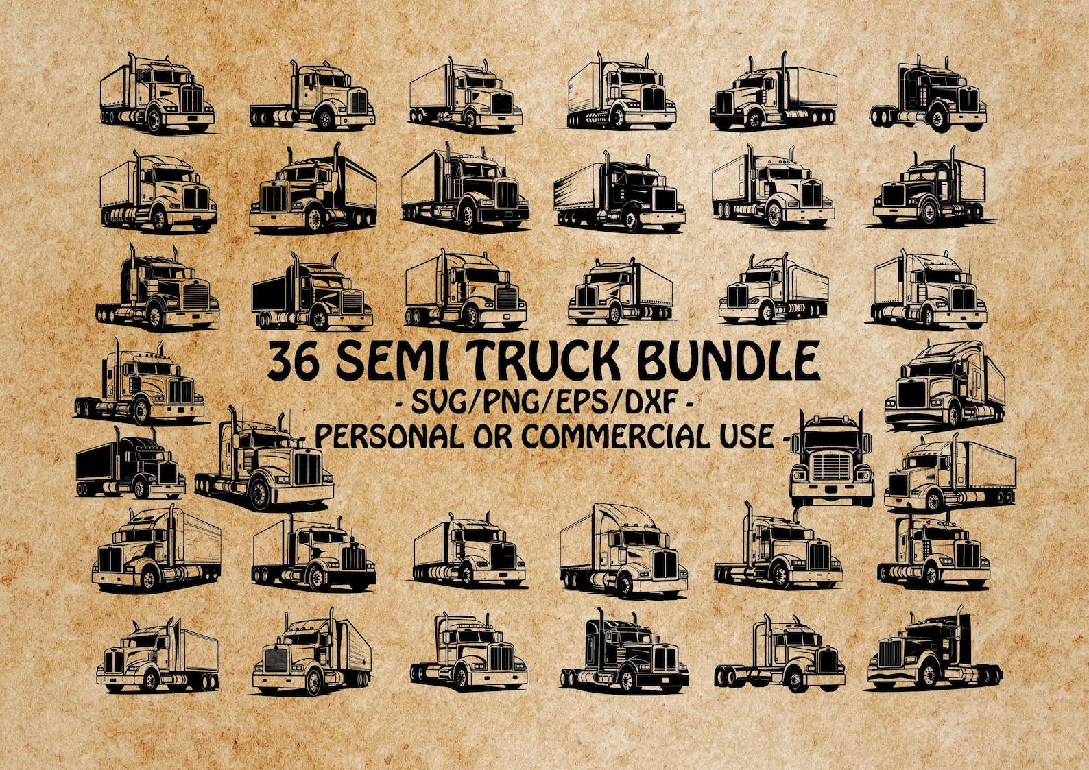 SEMI TRUCK SVG, Big Rig Clipart, Semi Truck Design Svg Files for Cricut ...