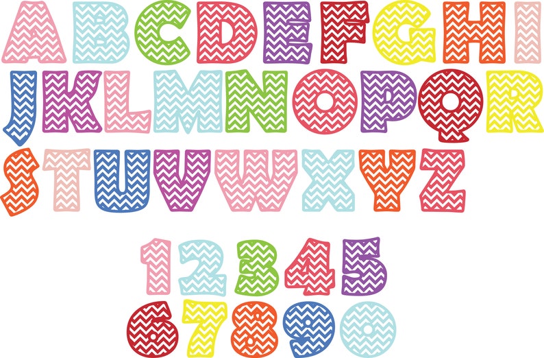 CHEVRON FONT SVG Bundle, Chevron Alphabet Svg Bundle, Chevron Letters ...
