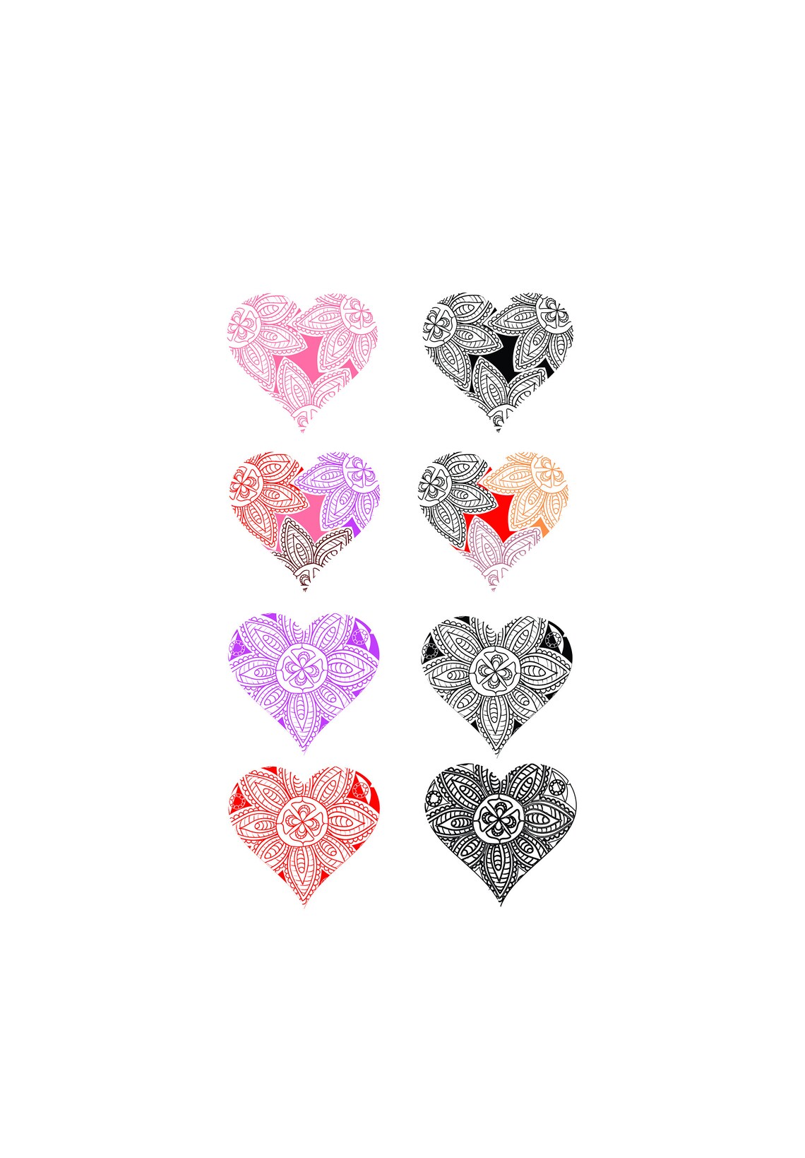 Mandala Heart SVG Valentine's Day SVG Love Silhouette - Etsy