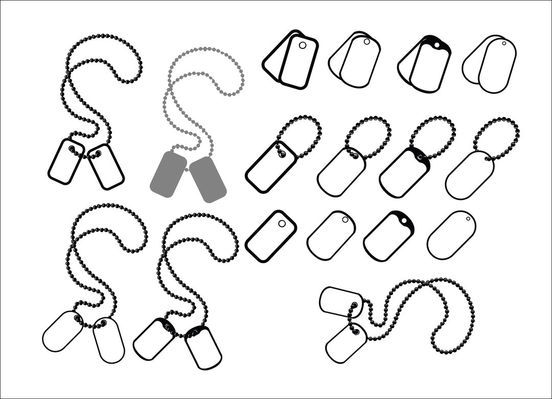 Army DOG TAGS SVG Files, Army Dog Tags Clipart, Military Dog Tags Svg ...