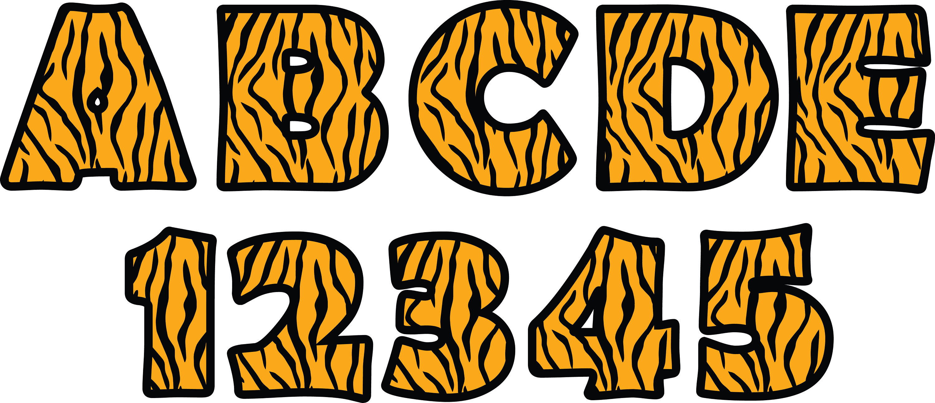 TIGER ALPHABET SVG Files Tiger Alphabet Clipart Tiger Font | Etsy