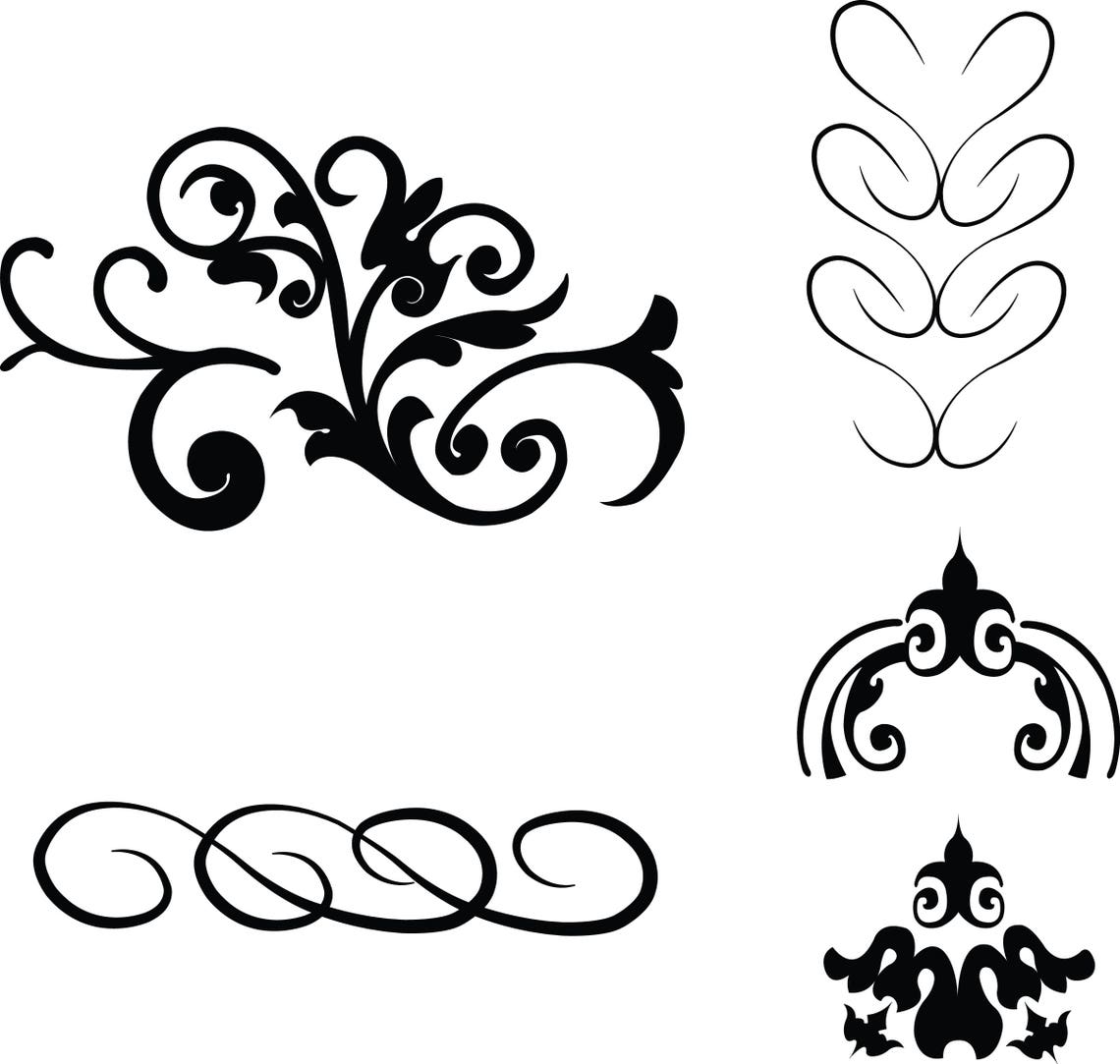 Flourish SVG Scrolls SVG Swirls Svg Silhouette Cameo | Etsy