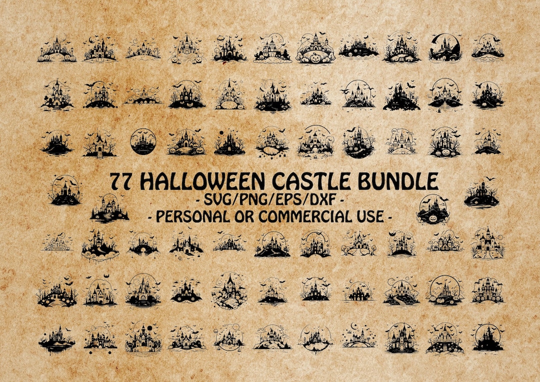 HALLOWEEN CASTLE SVG, Spooky Castle Clipart, Haunted Castle Design Svg ...