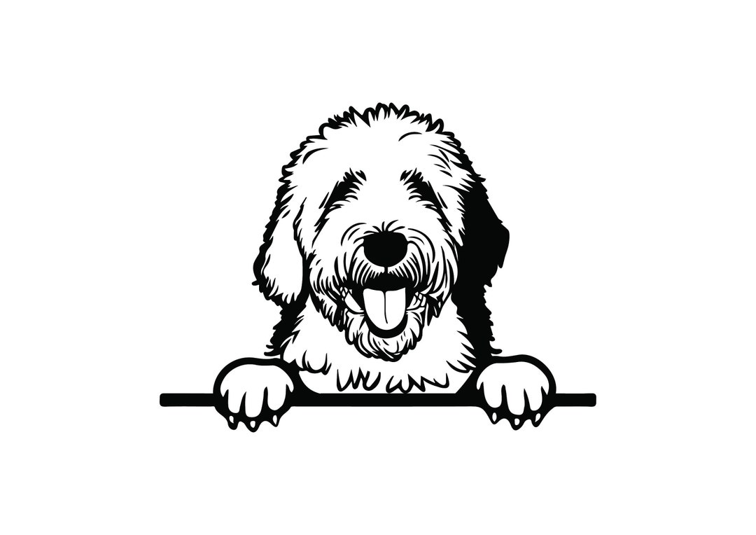 PEEKING OLD ENGLISH Sheepdog Svg, Peeking Old English Sheepdog Svg ...