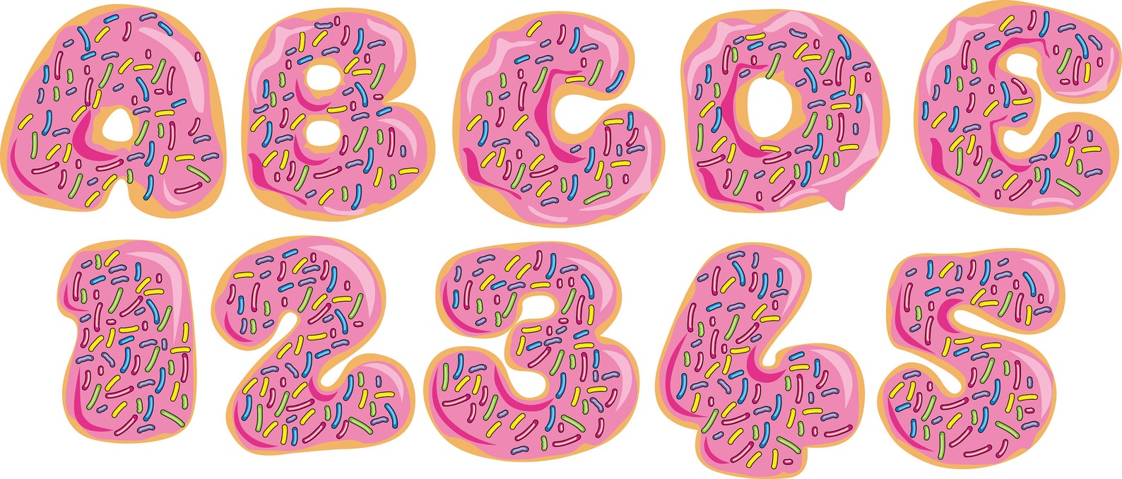 DONUT ALPHABET SVG Files Donut Alphabet Clipart Donut Font - Etsy