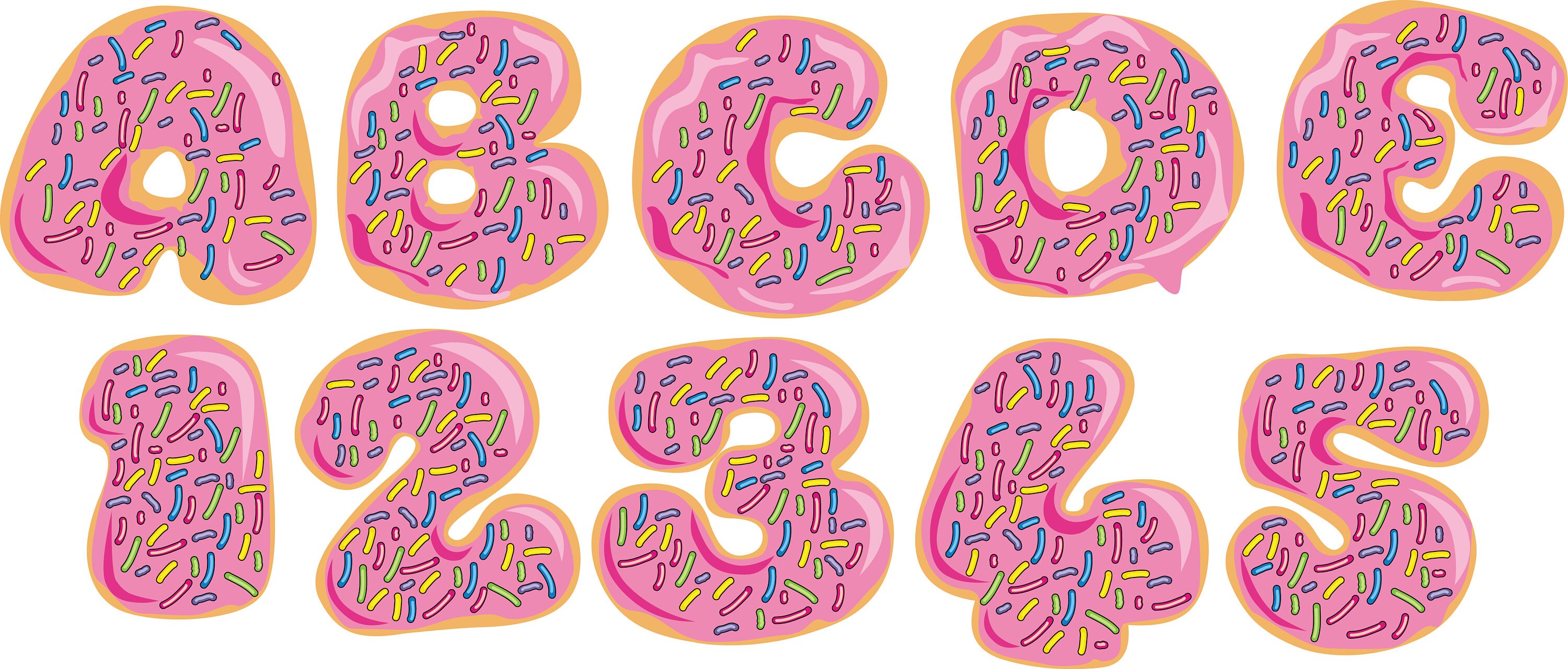 DONUT ALPHABET SVG Files Donut Alphabet Clipart Donut Font - Etsy