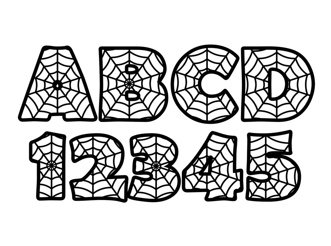 SPIDER ALPHABET SVG Bundle, Spider Alphabet Clipart, Halloween Letters ...