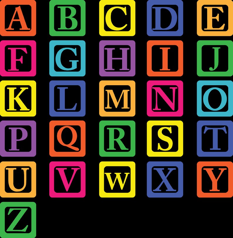 BUILDING BLOCKS SVG File, Block Alphabet Svg Files, Building Blocks ...