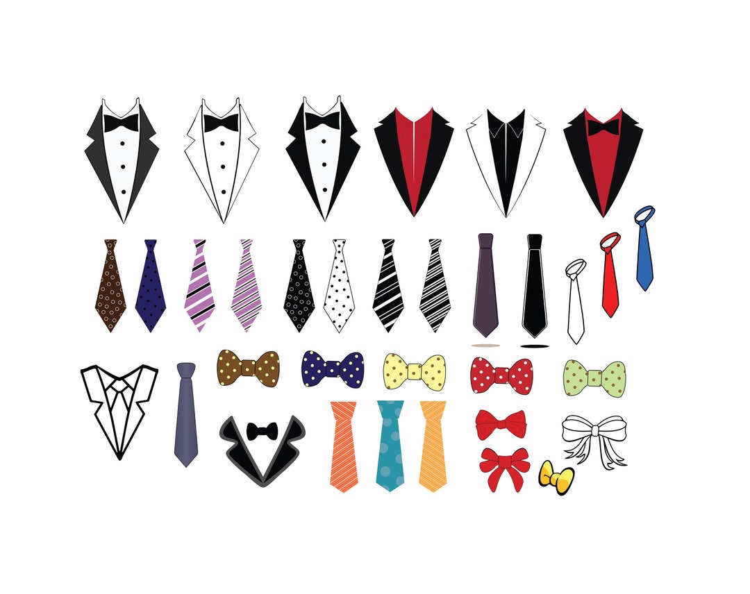 TIE BUNDLE SVG Files, Tie Bundle Clipart, Bow Tie Svg Files, Tuxedo Svg ...
