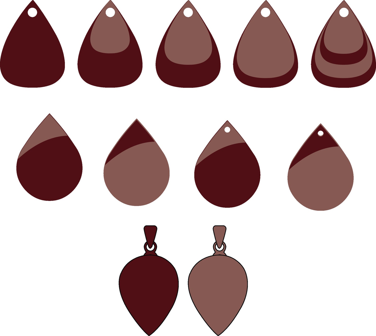 Tear Drop SVG Pendant SVG SVG Files Tear Drop Vector - Etsy