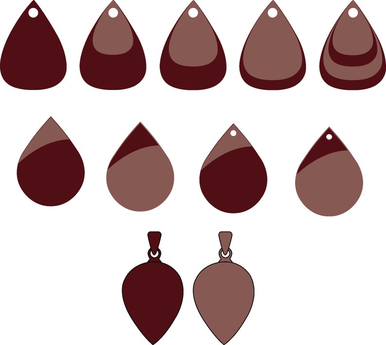 Tear Drop SVG Pendant SVG SVG Files Tear Drop Vector - Etsy