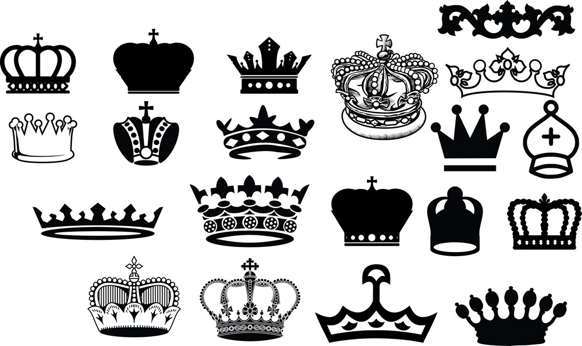 CROWN SVG BUNDLE Crown Svg Cutting File Queen Crown Svg - Etsy