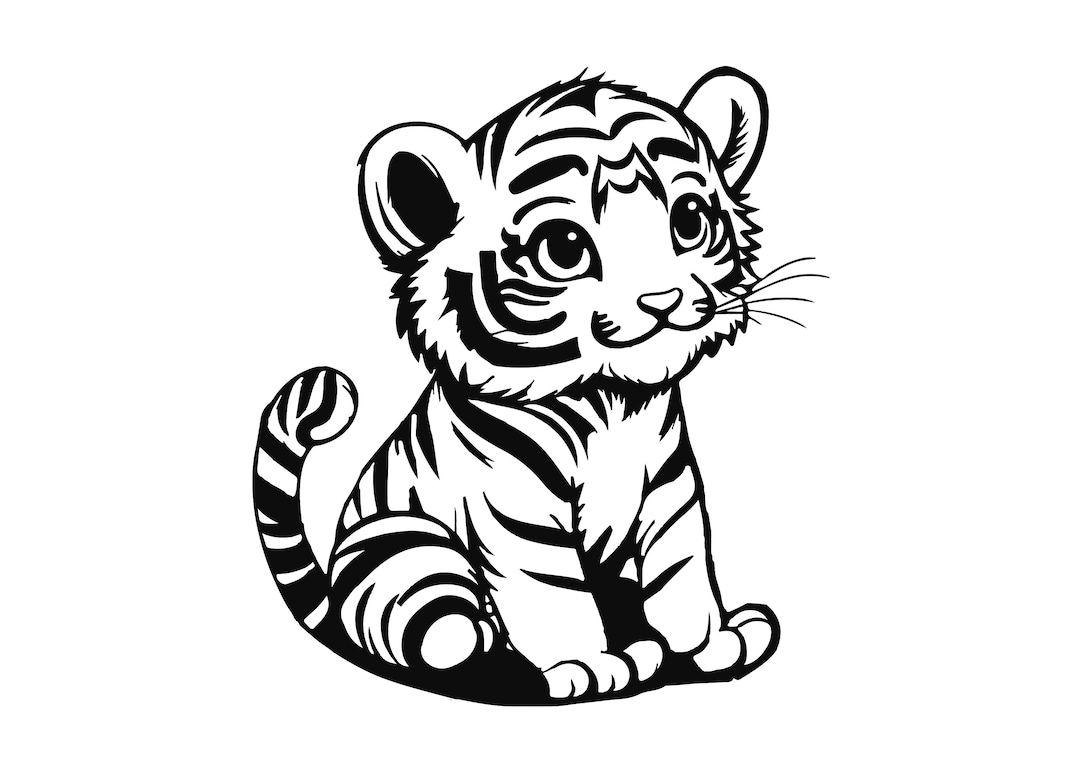 CUTE TIGER SVG, Cute Tiger Svg, Cute Tiger Clipart, Cute Tiger Svg Cut File for Cricut - Etsy