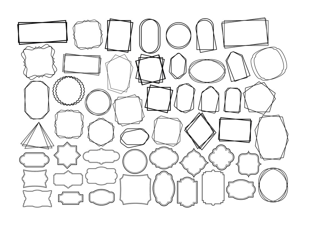 DOUBLE FRAME SVG, Double Square Frame Svg, Round Frame Svg, Rectangle ...