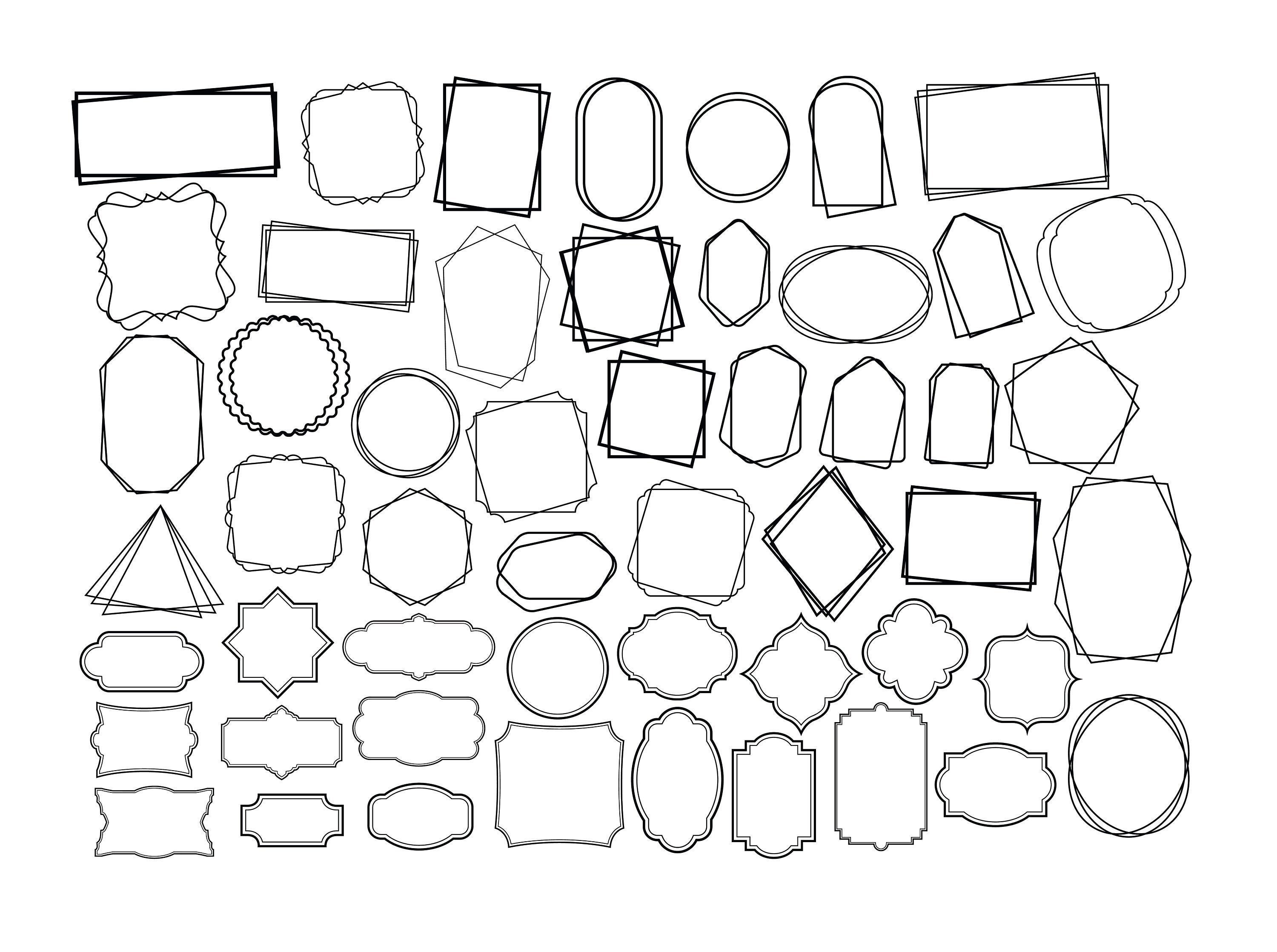 DOUBLE FRAME SVG Double Square Frame Svg Round Frame Svg - Etsy