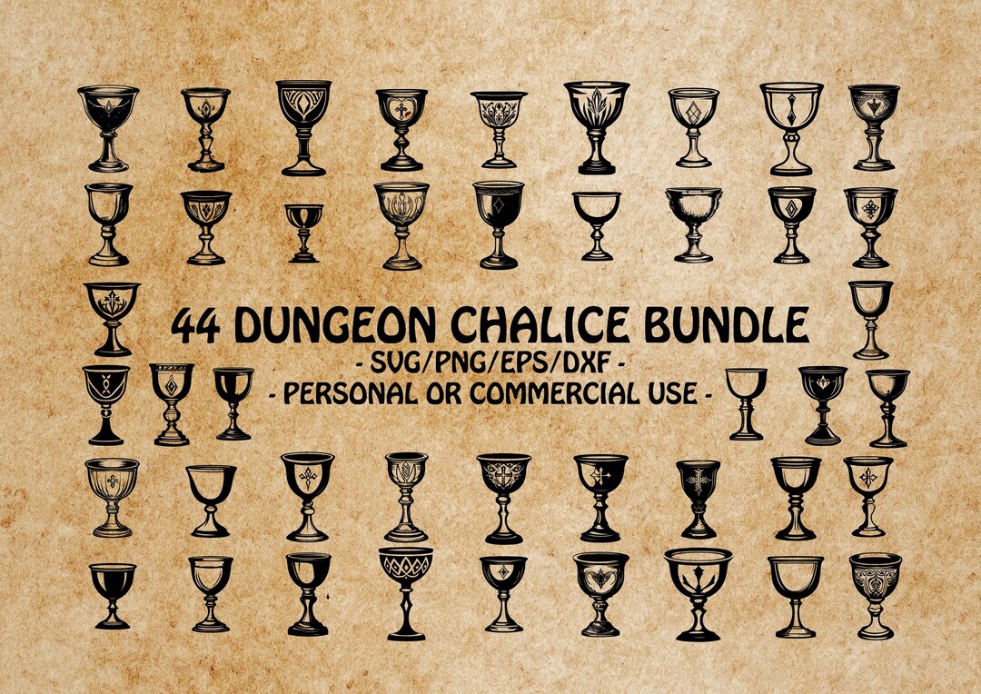 DUNGEON CHALICE SVG, Fantasy Chalice Clipart, Medieval Goblet Design ...