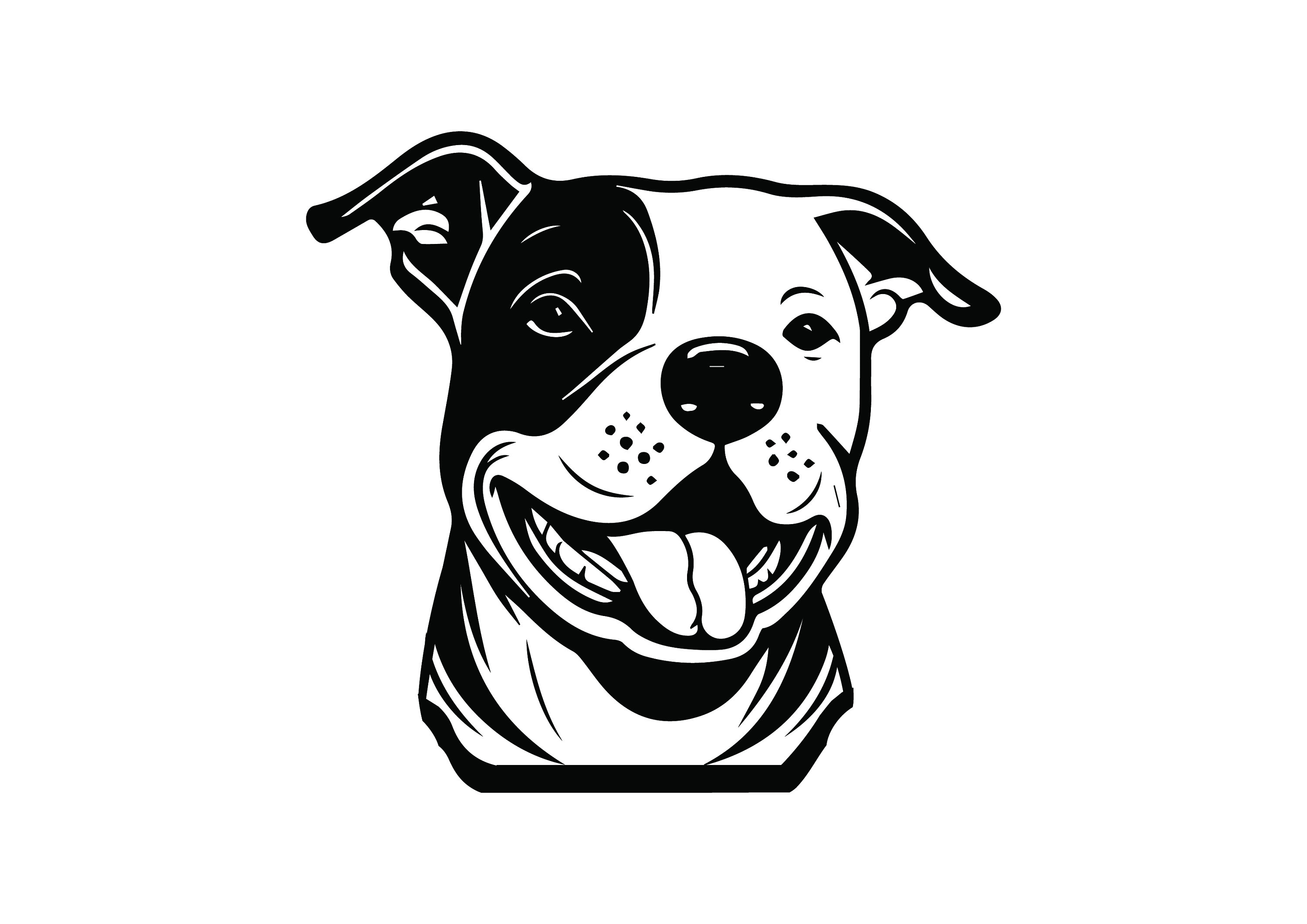 STAFFORDSHIRE BULL TERRIER Head Svg, Staffordshire Bull Terrier Head ...