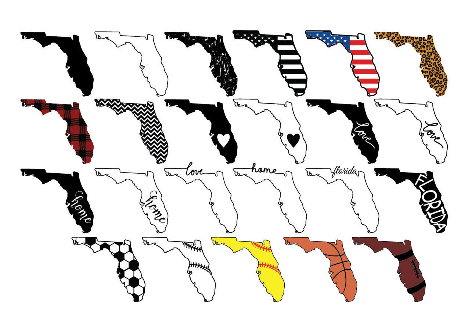 FLORIDA STATE SVG Bundle Florida State Clipart Florida state | Etsy