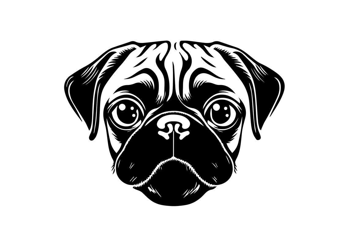 PUG SVG PUG Clipart Pug Svg Files for Cricut Pug Silhouette - Etsy