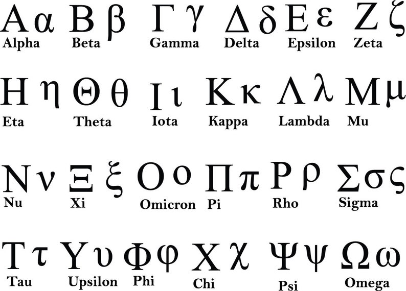 GREEK ALPHABET SVG Files, Greek Alphabet Clipart, Greek Alphabet Svg ...