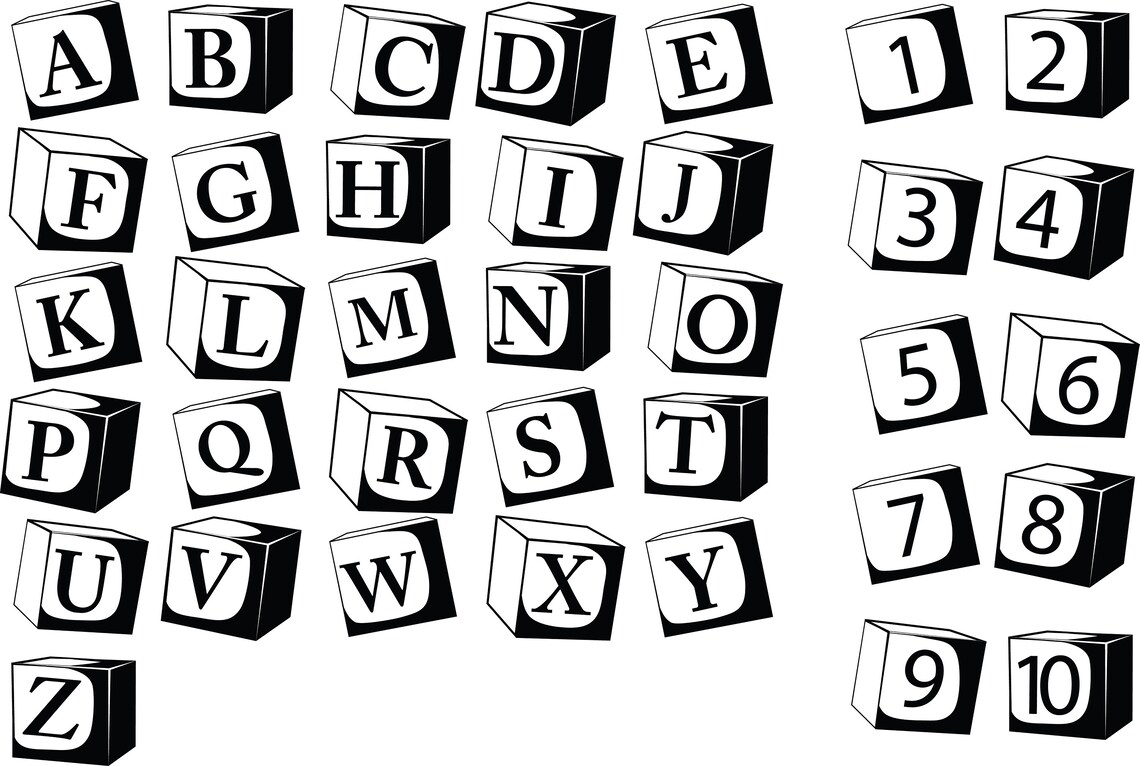 BUILDING BLOCKS SVG File Block Svg Alphabet Files Building - Etsy