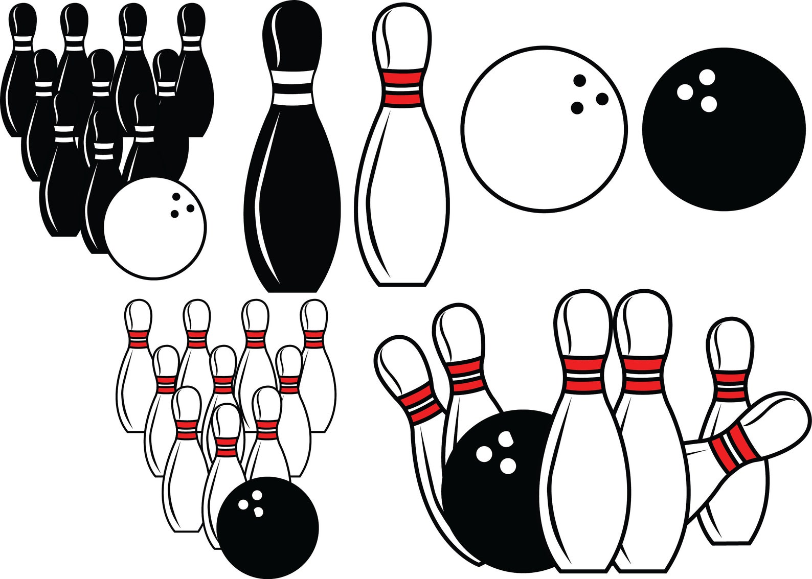 Bowling, Bowling SVG, Bowling SVG Files, SVG Files, Cricut, Silhouette ...