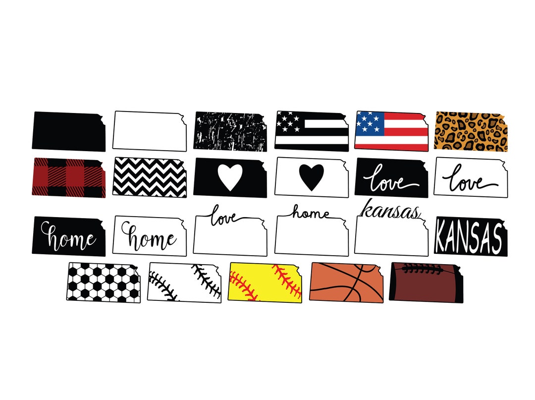 KANSAS STATE SVG, Kansas State Clipart, Kansas State Silhouette Cut ...