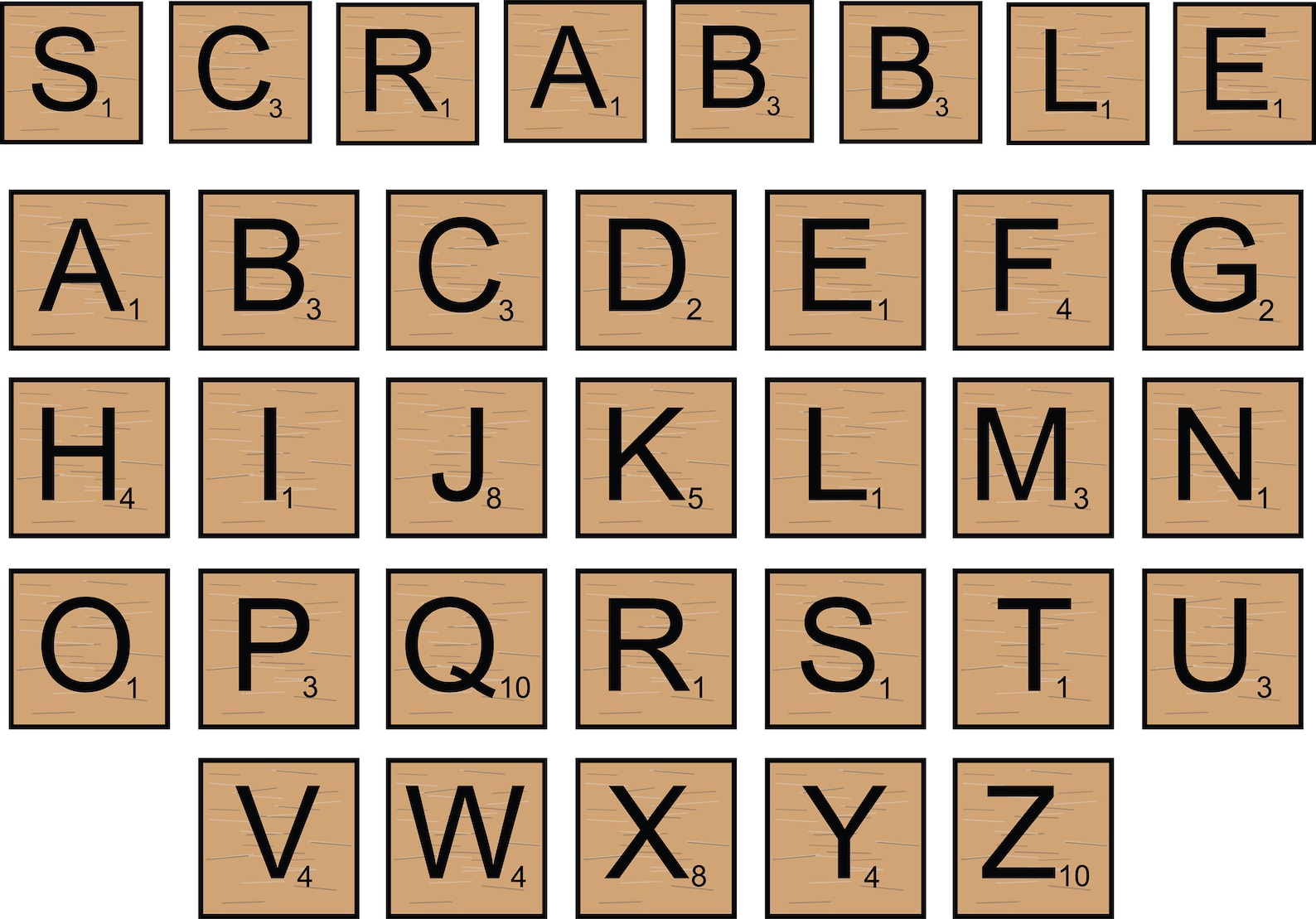 SCRABBLE TILES SVG Files Scrabble Tiles Clipart Scrabble | Etsy