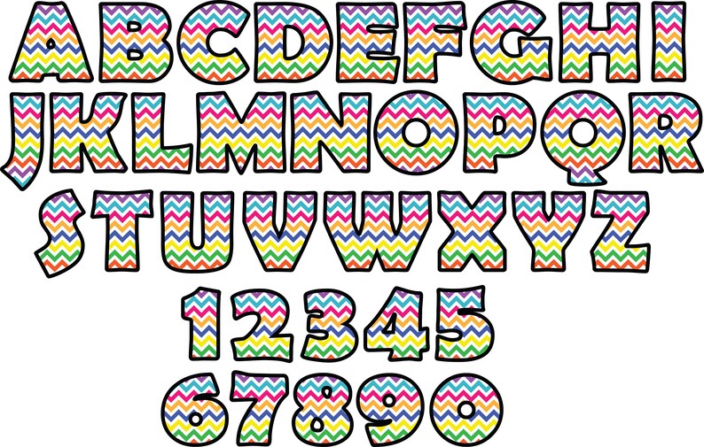 CHEVRON FONT SVG Bundle, Chevron Alphabet Svg Bundle, Chevron Letters ...